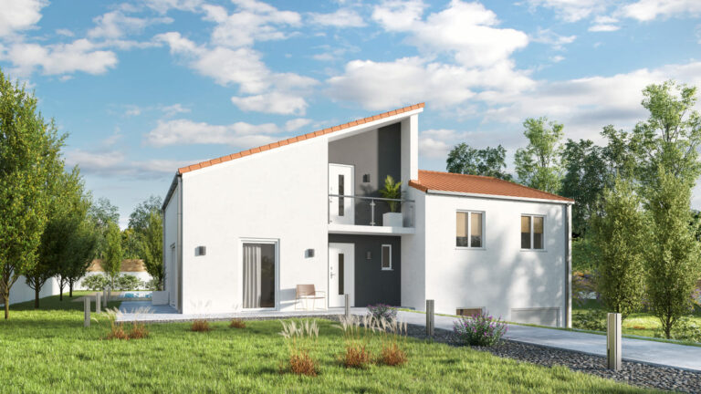 Cali - Maison contemporaine à 2 niveaux avec une terrasse couverte